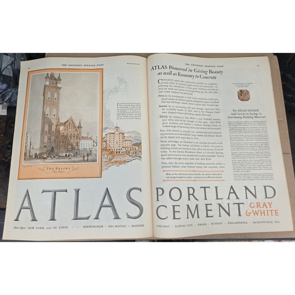 Art | Vintage 1927 1939 Atlas Portland Cement Ads | Poshmark
